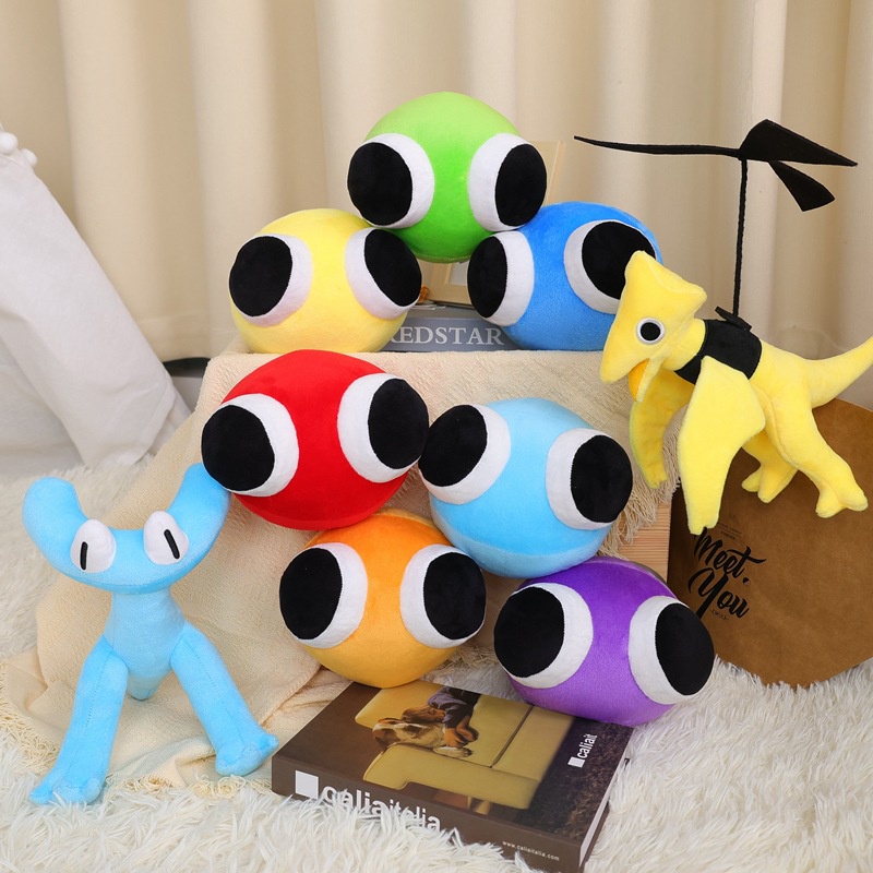 Rainbow Friends Plush Cyan Plush, Lookies Plush, Yellow Rainbow Friends ...