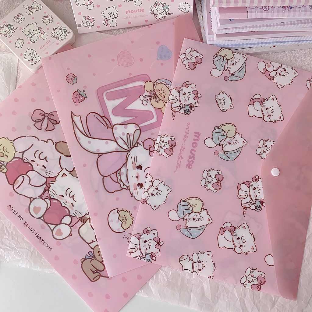 Mikko Joint A4 Snap Button File Bag Data Test Paper Stationery Storage ...