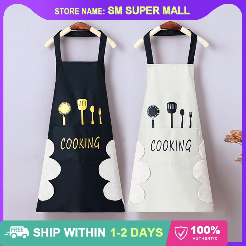【Cute】Wipeable Aprons Waterproof Oil-Proof with Funny Design Kitchen ...