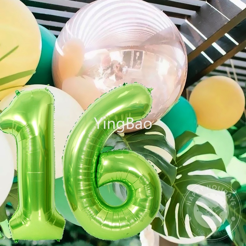 40inch Green Number Balloons Foil Balloon Jungle Safari Birthday ...