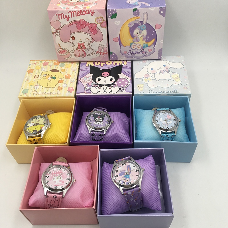 Sanrio Kuromi Watch with Box Cartoon Hello Kitty Watch for Kids Cute ...