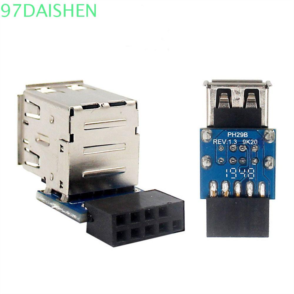 DAISHEN USB Double Layer Adapter 9pin Motherboard to 2 Ports USB 2.0 ...