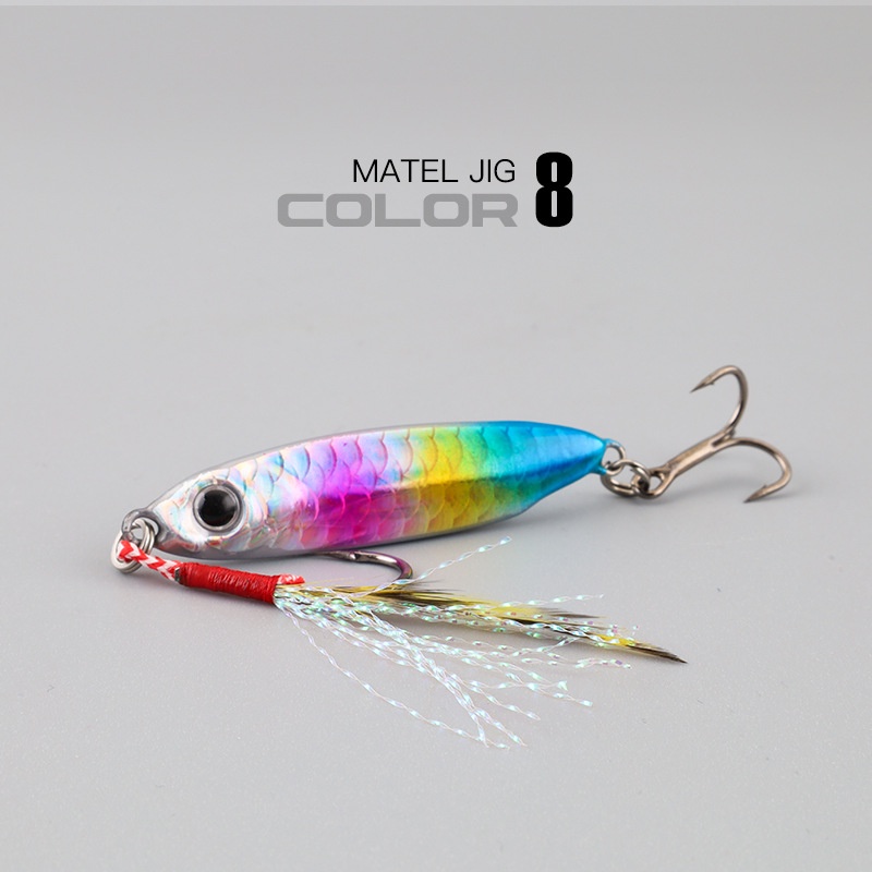 New Fishing Lure Jigging Hook Fishing Spinner Bait 7g/10g/15g/20g/30g Laser Metal Jig Spoon ...