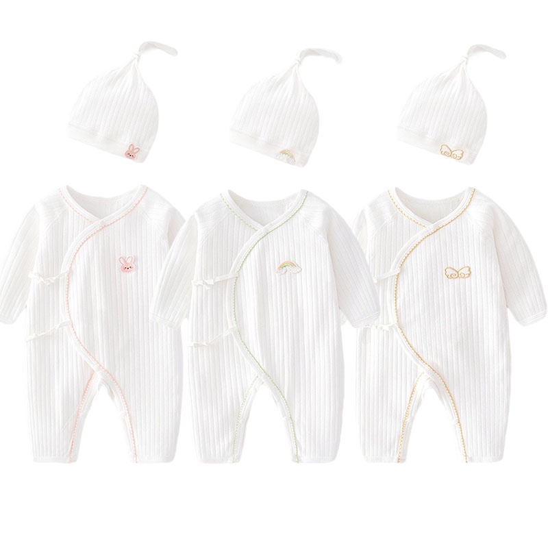 Baby Onesie Cap Sets Summer Thin Boneless Newborn Clothes 100% Cotton ...