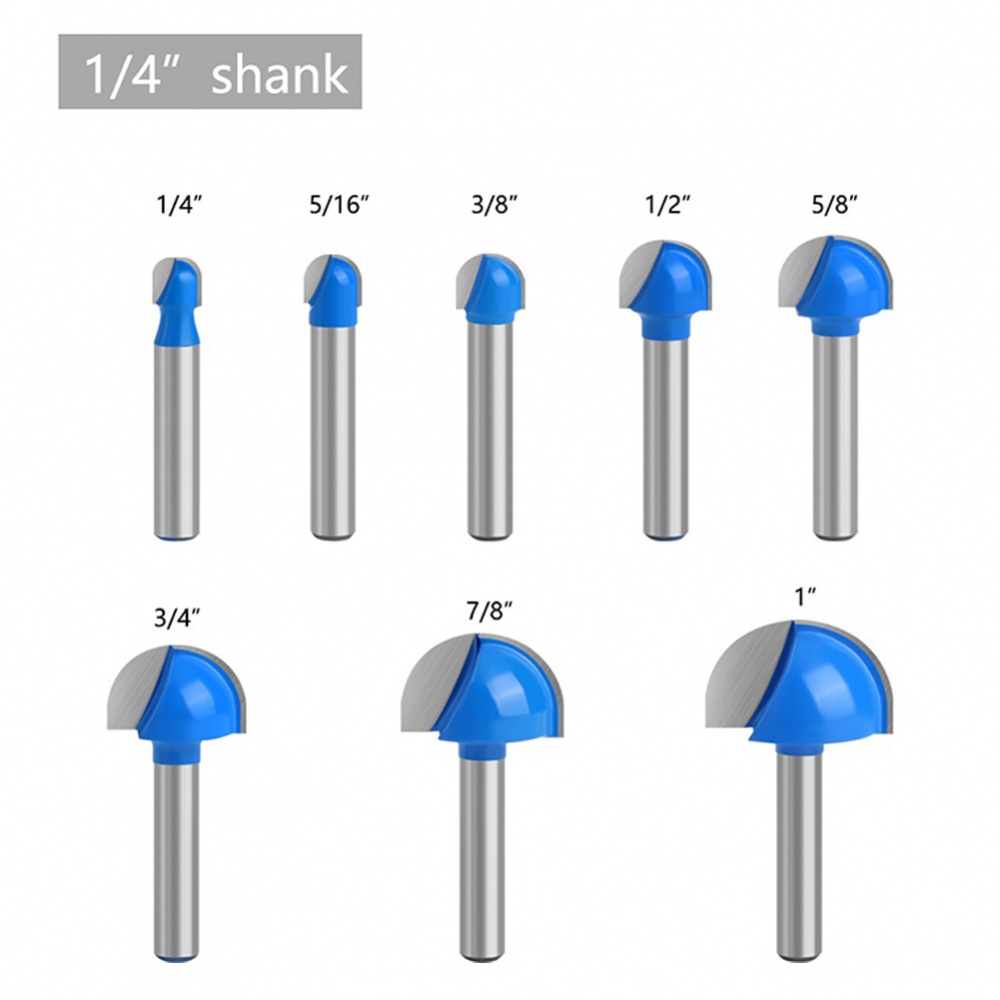 1pcs Round Bottom Router Bits 6.35mm Shank Core Box Milling Cutter ...