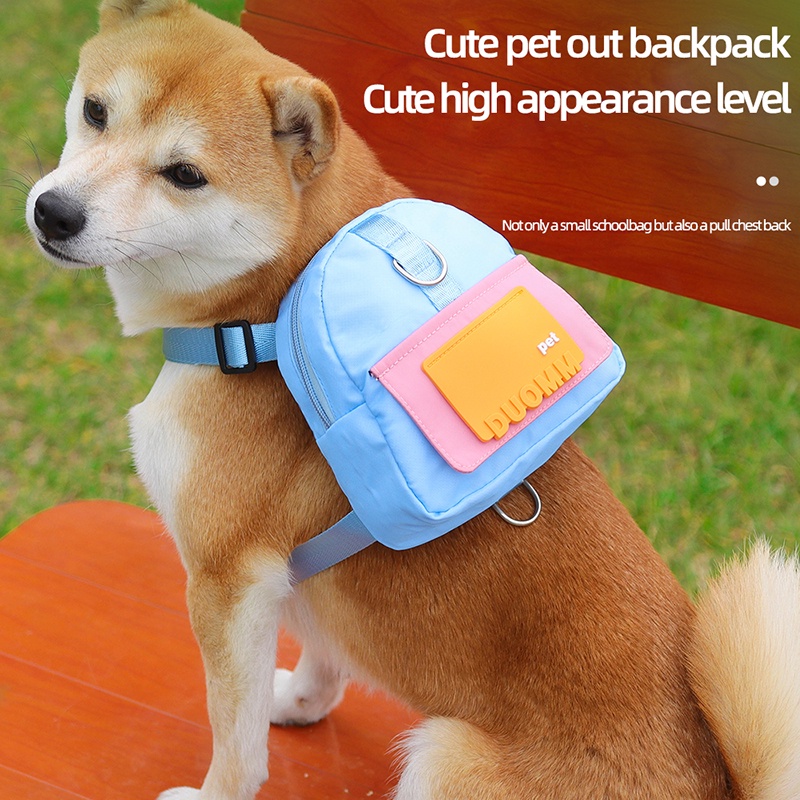 Dog School Bag Pet Self-Backpack Snack Self Backpack Outdoor Travel ...