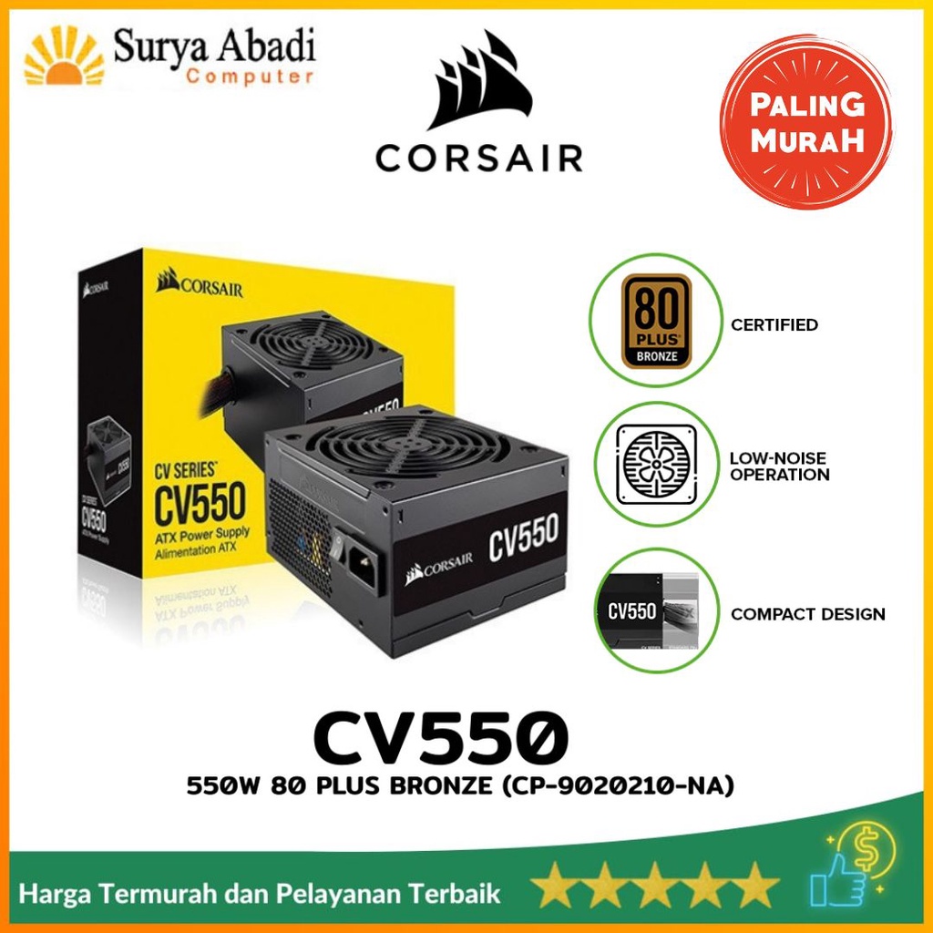 Psu Power Supply Corsair CV550 550W 80 PLUS BRONZE Power Supply ...