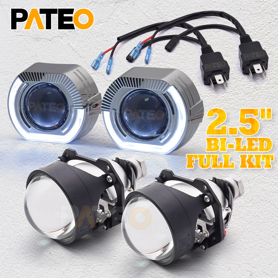 Full Kit 2.5 inch Bi LED Headlamp H4 LED Headlight H4 Relay Harness ...