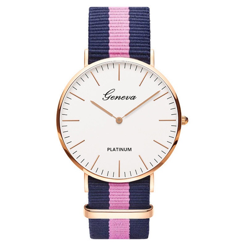 Striped Fabric Neutral Fashion Trend Watch Student Loop Nylon Strap ...