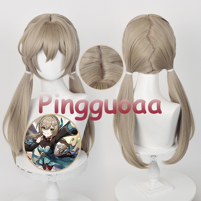 Game Honkai: Star Rail Qingque Cosplay Wig 65cm Long Light Linen ...