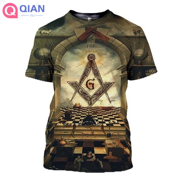 Quick Dry Elastic Breathable Freemason Masonic Lodge Freemasonry 3D All ...
