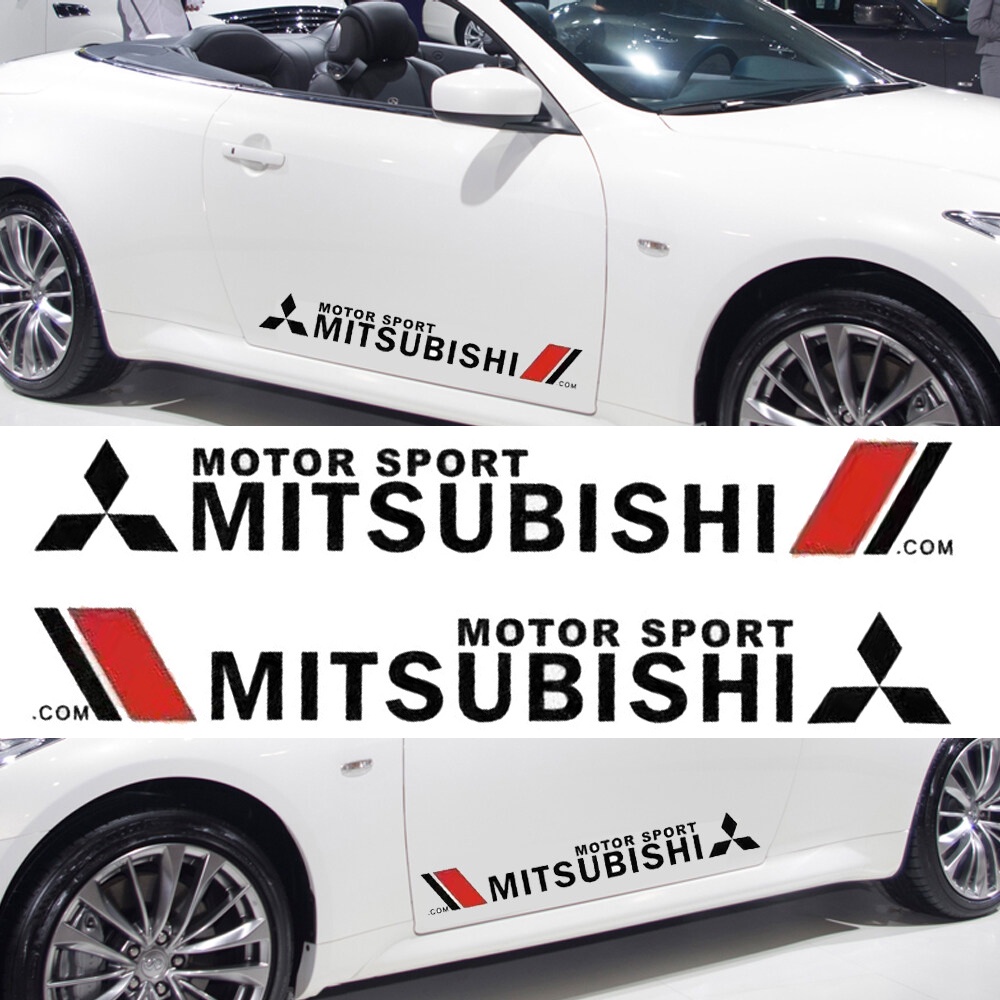 1 Pair Mitsubishi Motor Sport Car Stickers Decor Car Body Side Door ...