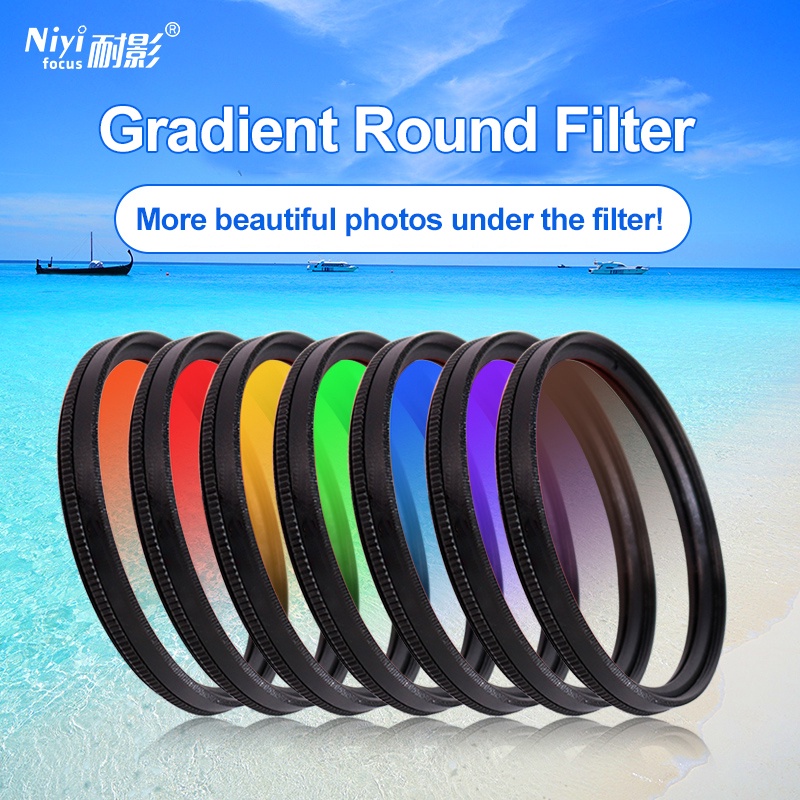 7Colors Gradual Filter Lens 37 40.5 43 46 49 52mm Scenery Gradient ...