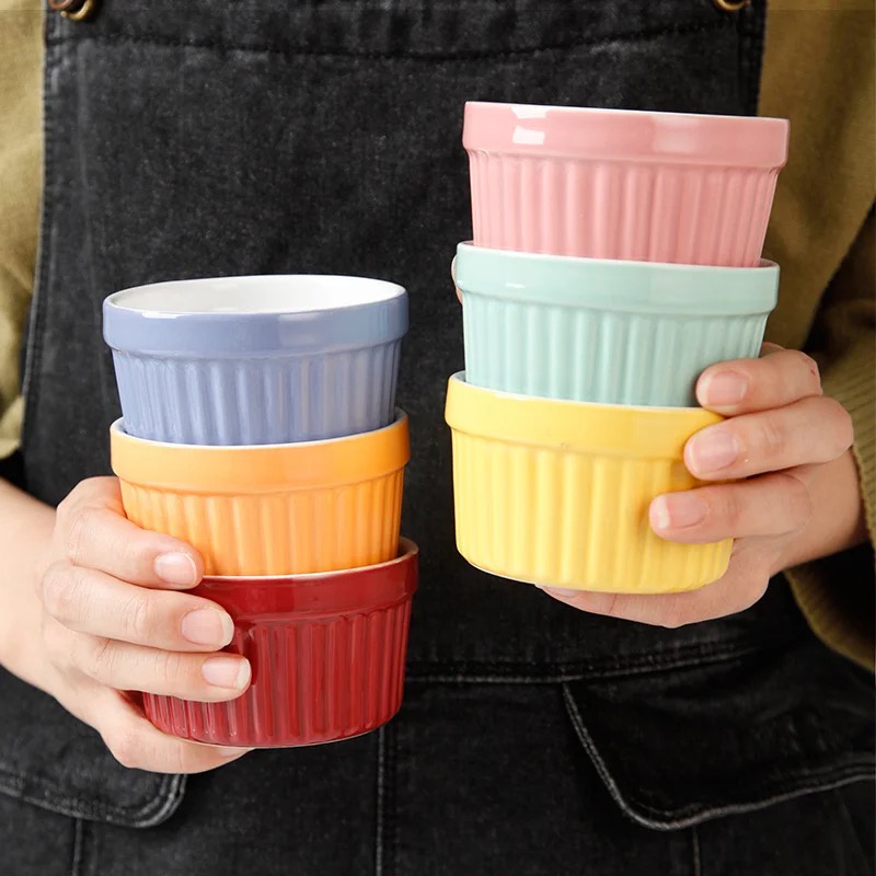 Livingplus Cute Ceramic Ramekin Creme Brulee Pastry Leche Flan | Shopee ...