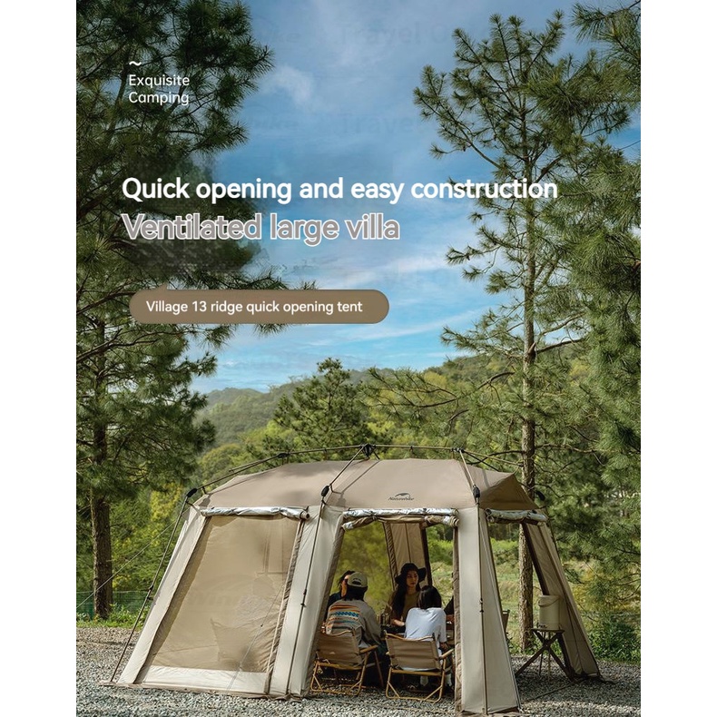 Naturehike VILLAGE 13 Cabin Style Tent New Version 2 Bedroom Camping ...