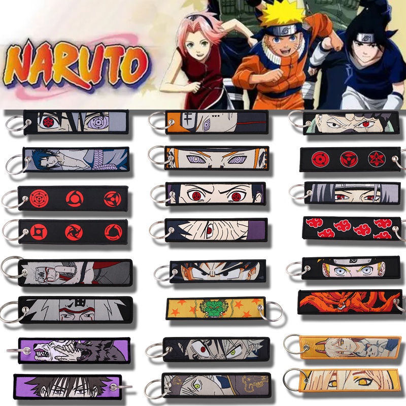 20 Styles Naruto Anime Peripheral Embroidery Keychain Souvenir Backpack ...