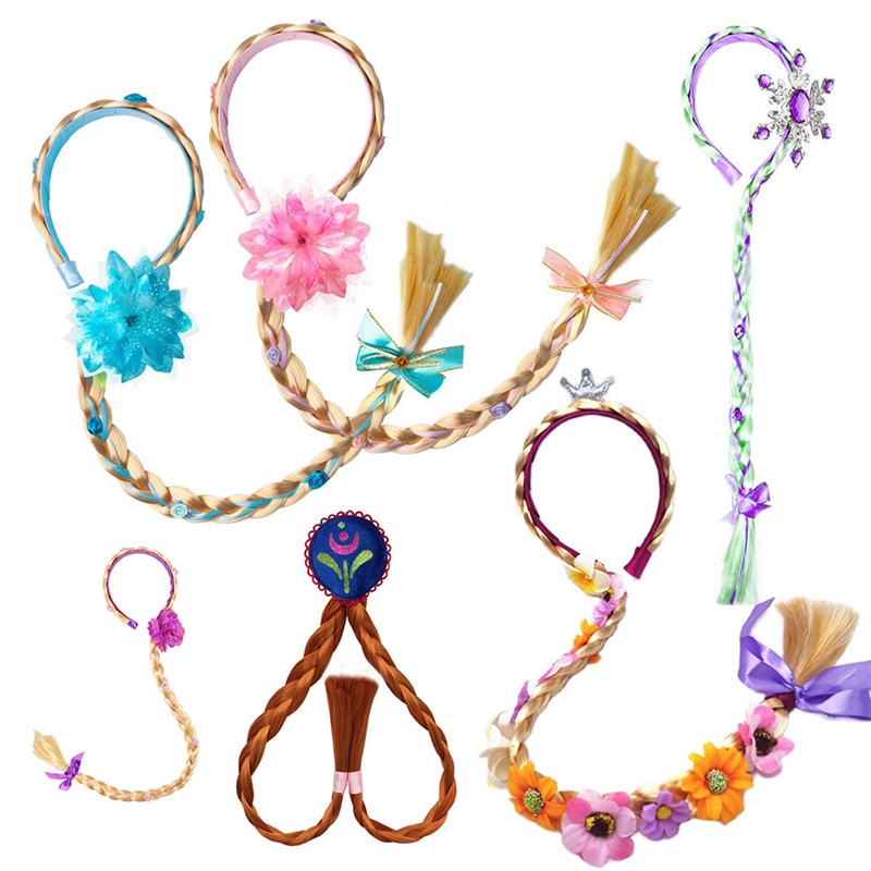 Elsa Anna Wig Braid for Girls Weaving Rapunzel Jasmine Princess ...