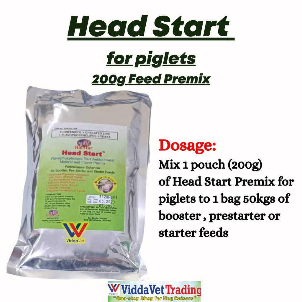 200g Head Start Feed Premix for piglets Booster , Pre-Starter and ...