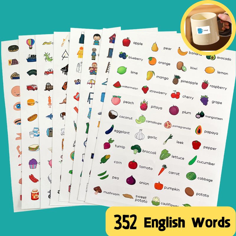 Daily Routines 352 Sight Words English Sticker for Kids Toddlers ...