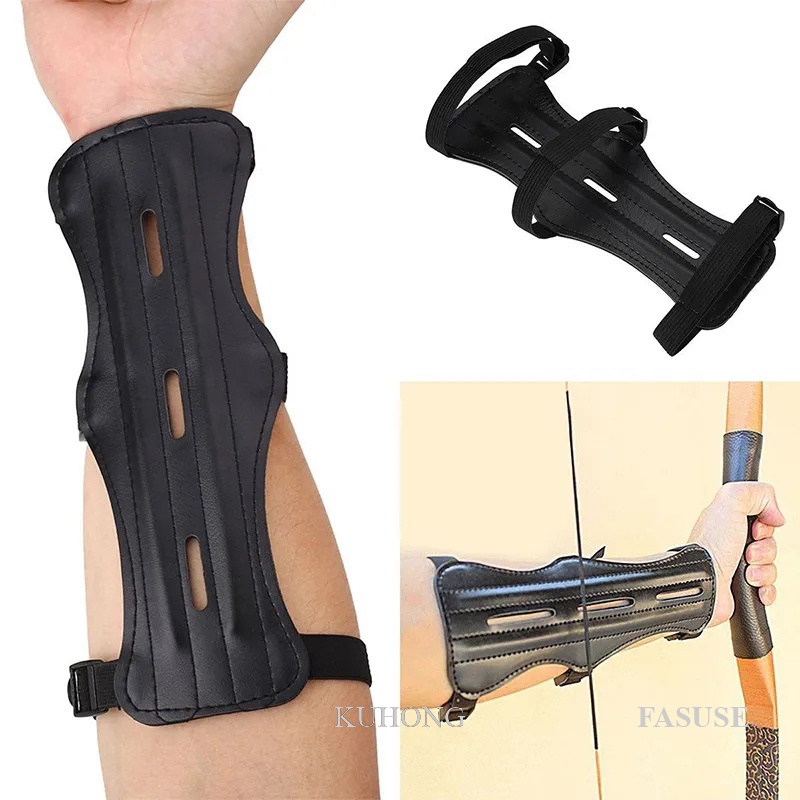 KUHONG Leather Archery Equipment Arm Guard Protection Forearm Safe ...
