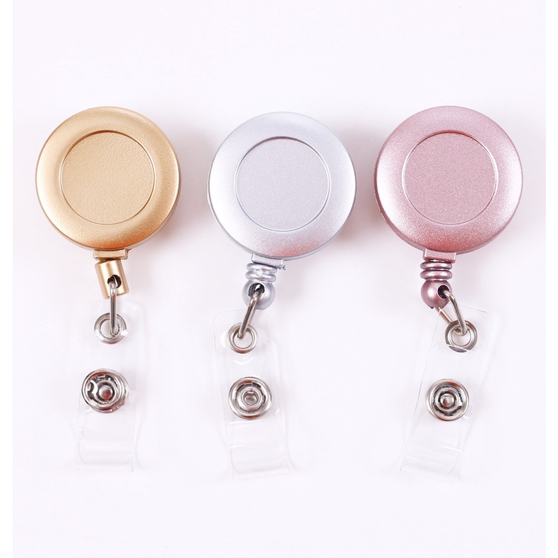 2pcs/lot Metal Retractable Badge Reel for Staff Work Card Holder ...