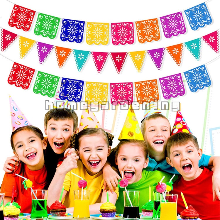 Pinata Themed Carnival Party Pull Flag Felt Day of The Dead Non-woven ...