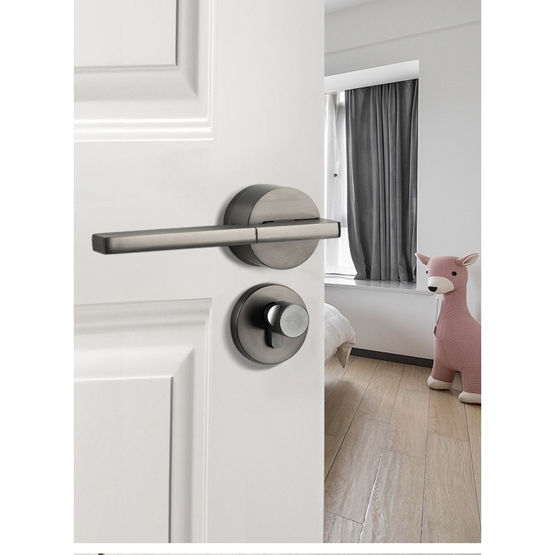 Indoor Silent Door Lock Solid Wood Bedroom Magnetic Bathroom Split ...