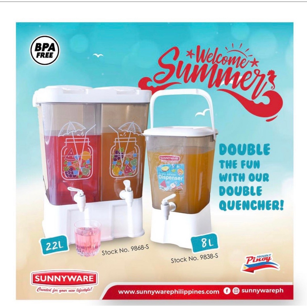 Sunnyware DOUBLE QUENCHER JUICE / WATER DISPENSER TWIN DISPENSER 9868-S ...