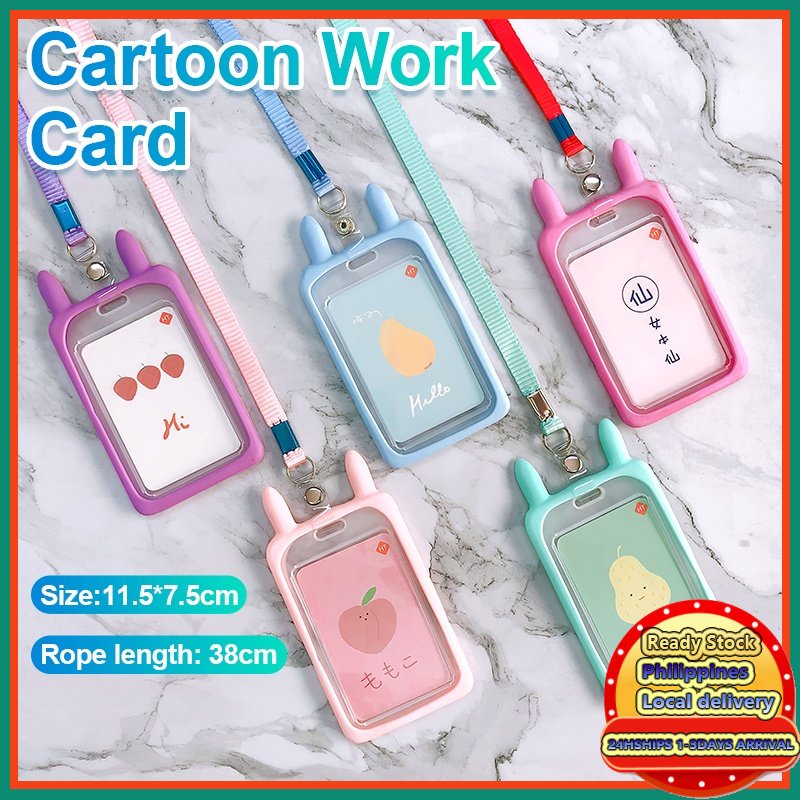 ID Holder with Lace Cute Card Holder Waterproof Business Work Name Card ...