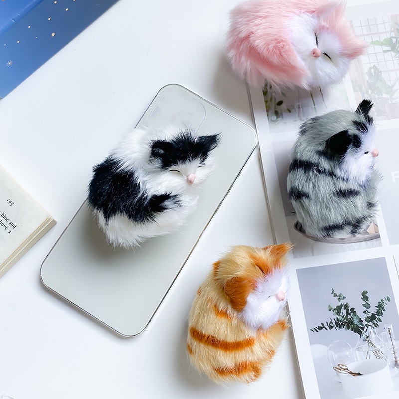 Ins Plush Mobile Phone Socket Stand Cute Cat Phone Grips Phone Holder ...