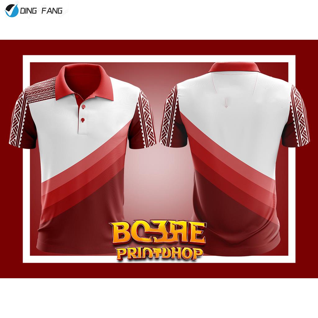 New Design Full Sublimation wine red Polo Shirt WITH logo | Shopee ...