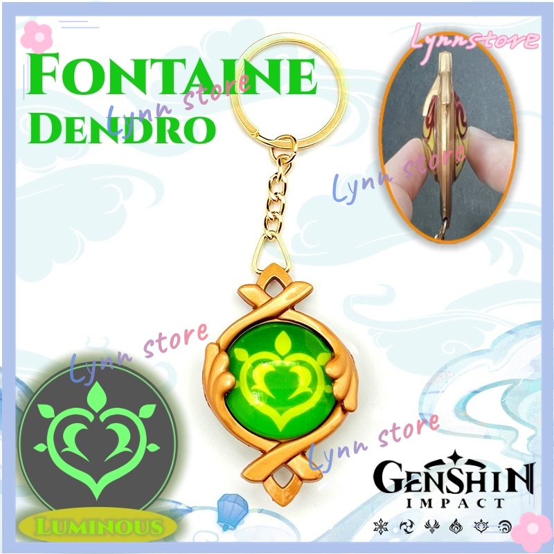 New GENSHIN Fontaine Vision Sumeru Double-sided Glass Luminous Keychain ...