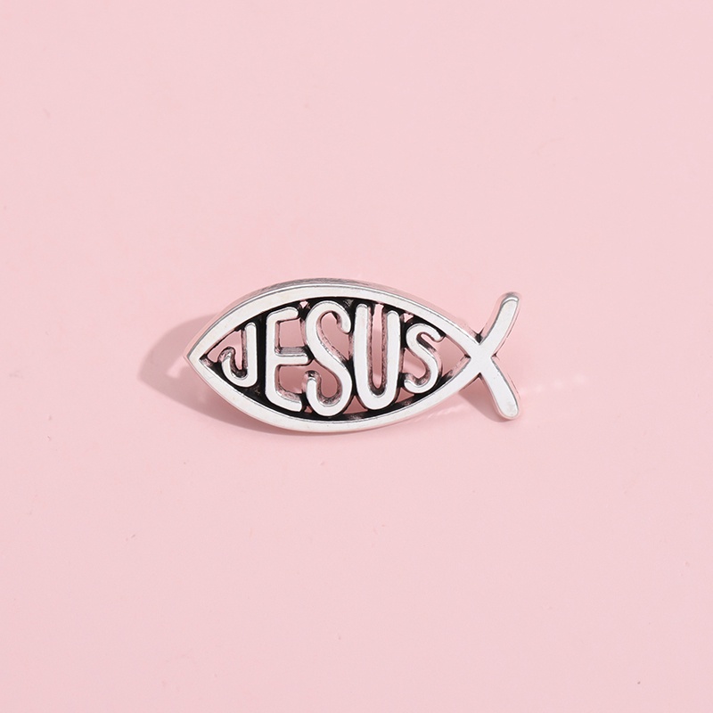 Jesus Christian Fish Emblems Enamel Pin Symbol Brooch Backpack Badge ...