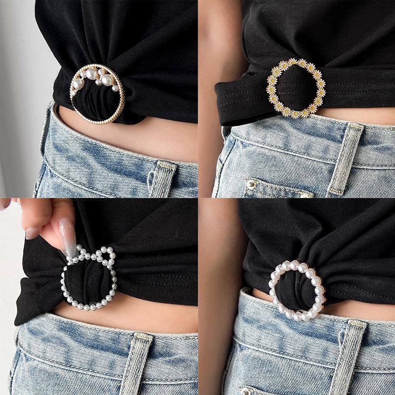 Multifunctional T-shirt with Corner Buckle Clothes Fixed Buckle Knot ...