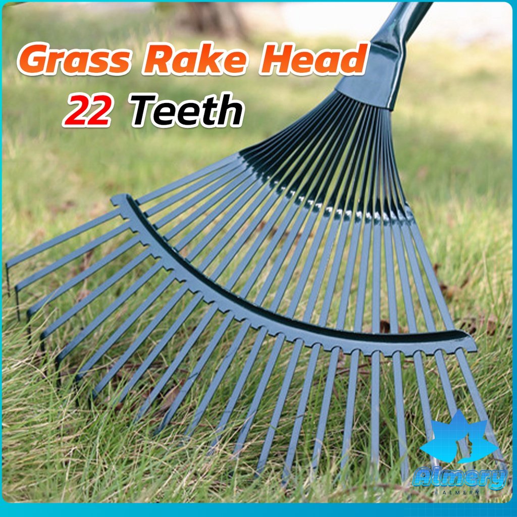 Almery Grass Rake Head 22 Teeth Garden Leaf Rake Cleaning Tool Outdoor ...