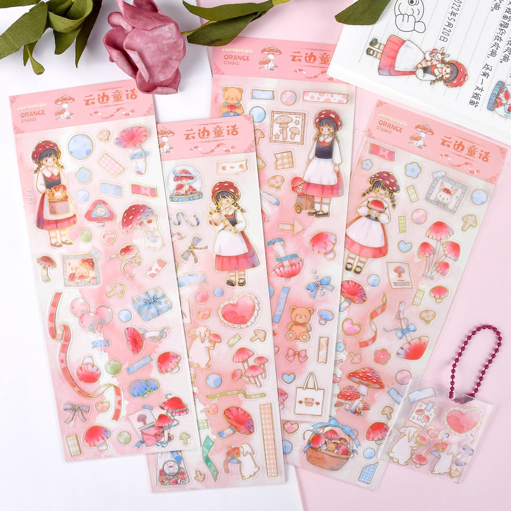 1 Pcs Cute Girl Stickers Journal Scrapbook Decor Sticker | Shopee ...