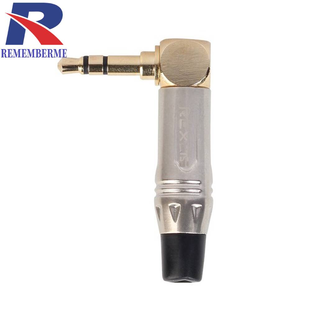 3.5mm Stereo Right Angle Male Plug Audio Headphone Soldering Connector ...