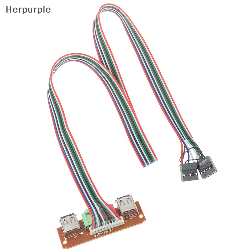 Herpurple 2 USB PC Computer Case 6.8CM Front Panel USB Audio Port Mic ...