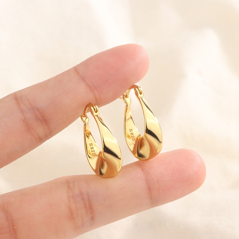 S925 hikaw Buckle earrings for women INS Cool Style Earings for women ...