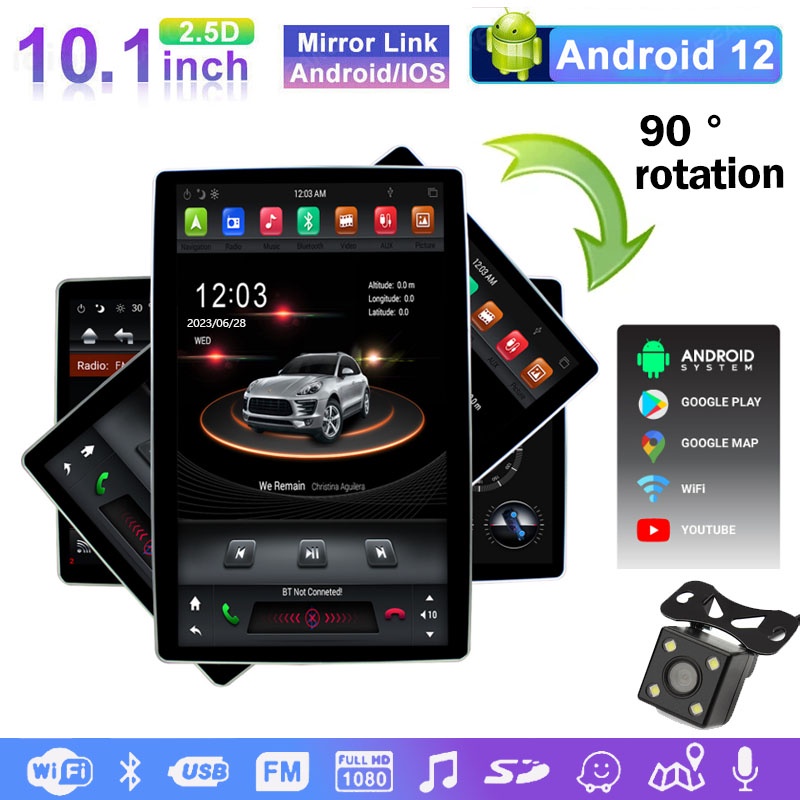 EVEAN Android Head Unit with Bluetooth 4G Ram+32G Android 12 Rotate ...