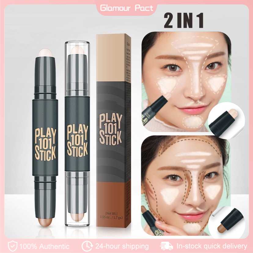 2 In1 Concealer Highlight Shadow Face Contouring Makeup Long-lasting ...
