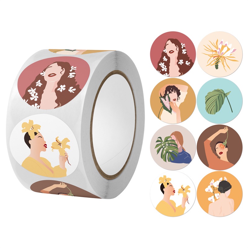 500pcs /roll Cartoon European and American art painting stickers ...