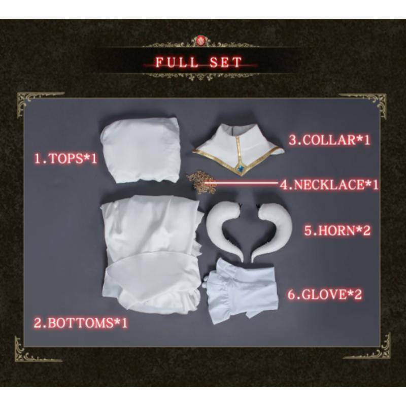 Uwowo Anime Overlord Albedo Cosplay Plus Size White Dress Costume ...