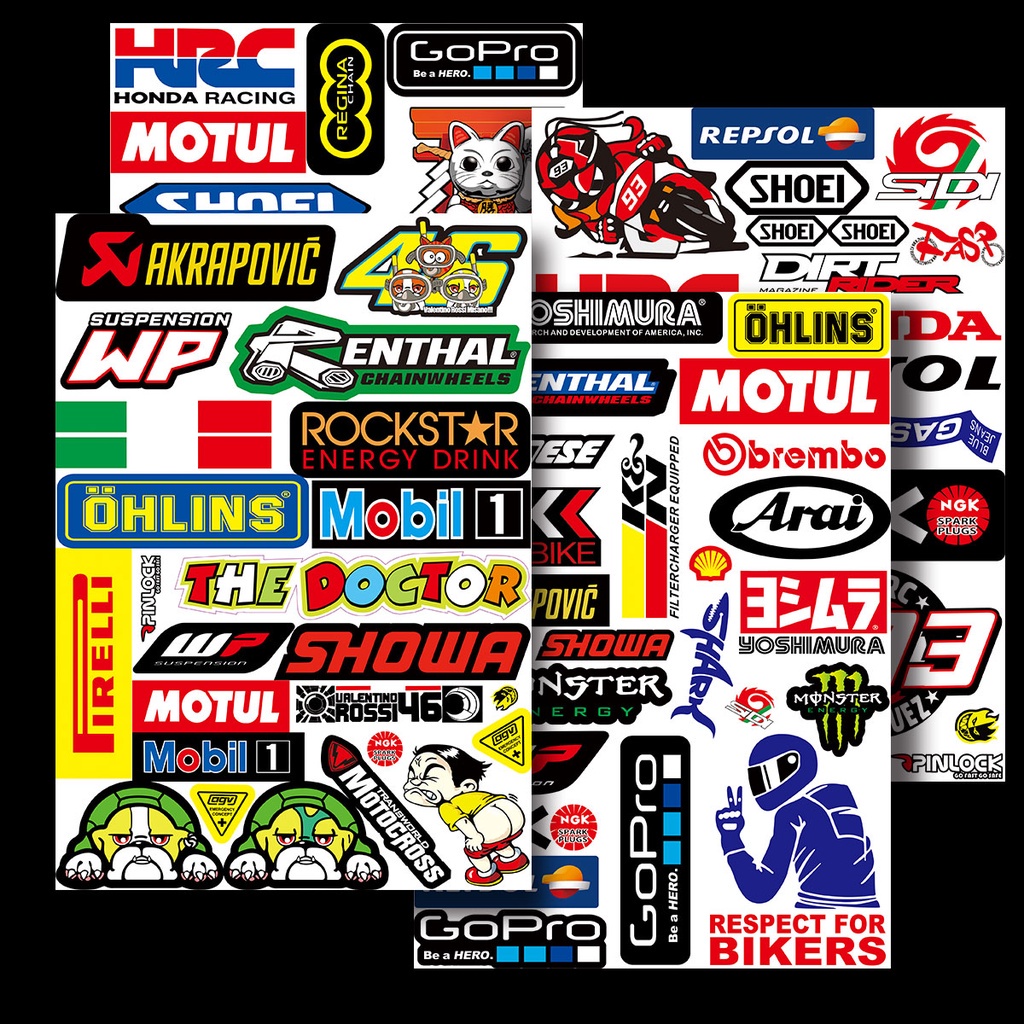Racing Helmet decoration motorcycle stickers waterproof decals sticker ...