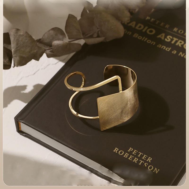 Open Wide Bracelet Female Ins Trendy Cold Metal Bracelet Online ...