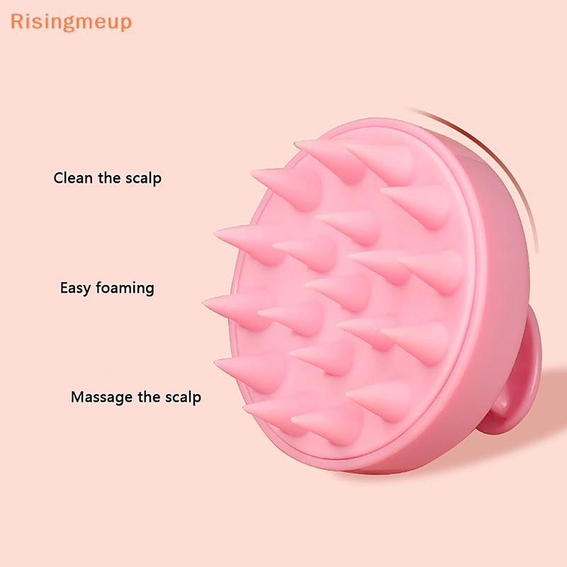[Risingmeup] Plastic Silicone Massage Comb Clean The Scalp Thoroughly ...