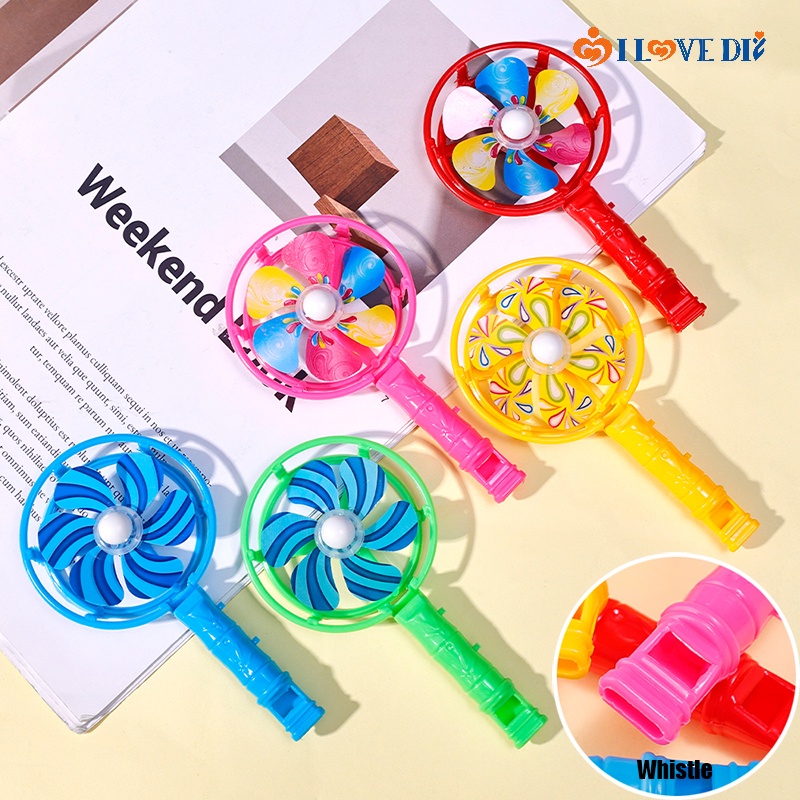 1 Pc Fun Classic Plastic Rotating Windmill Whistle Toy/ Colorful ...
