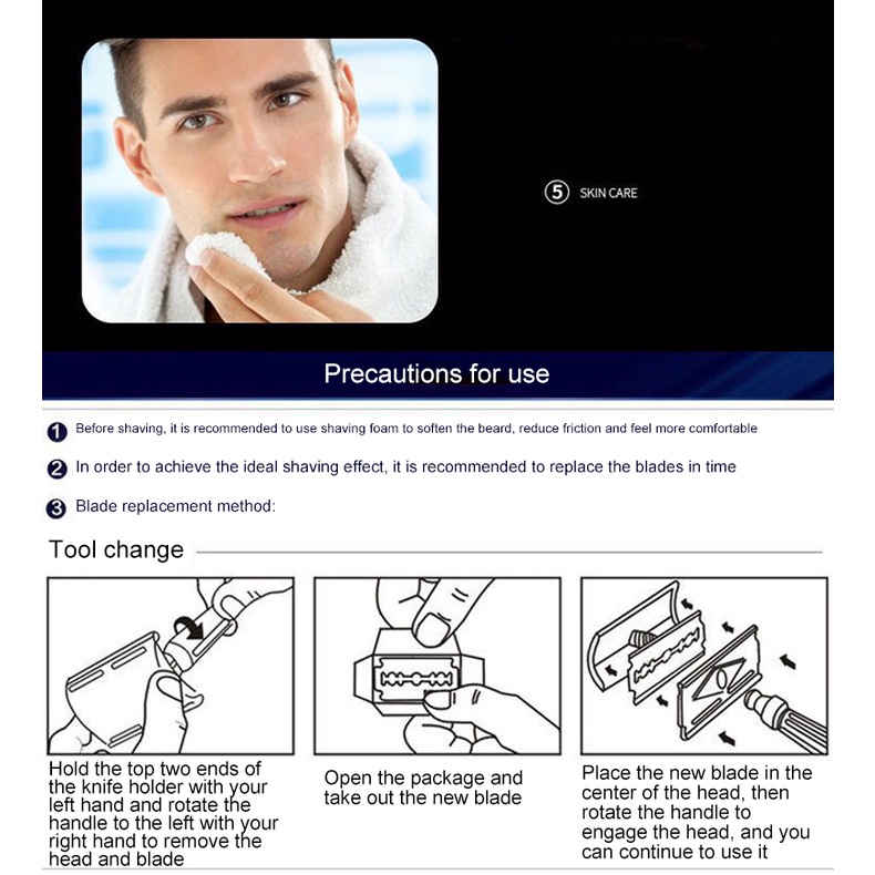 Double-sided Blade Razor Classic Men Shaving Safety Razors with Box ...