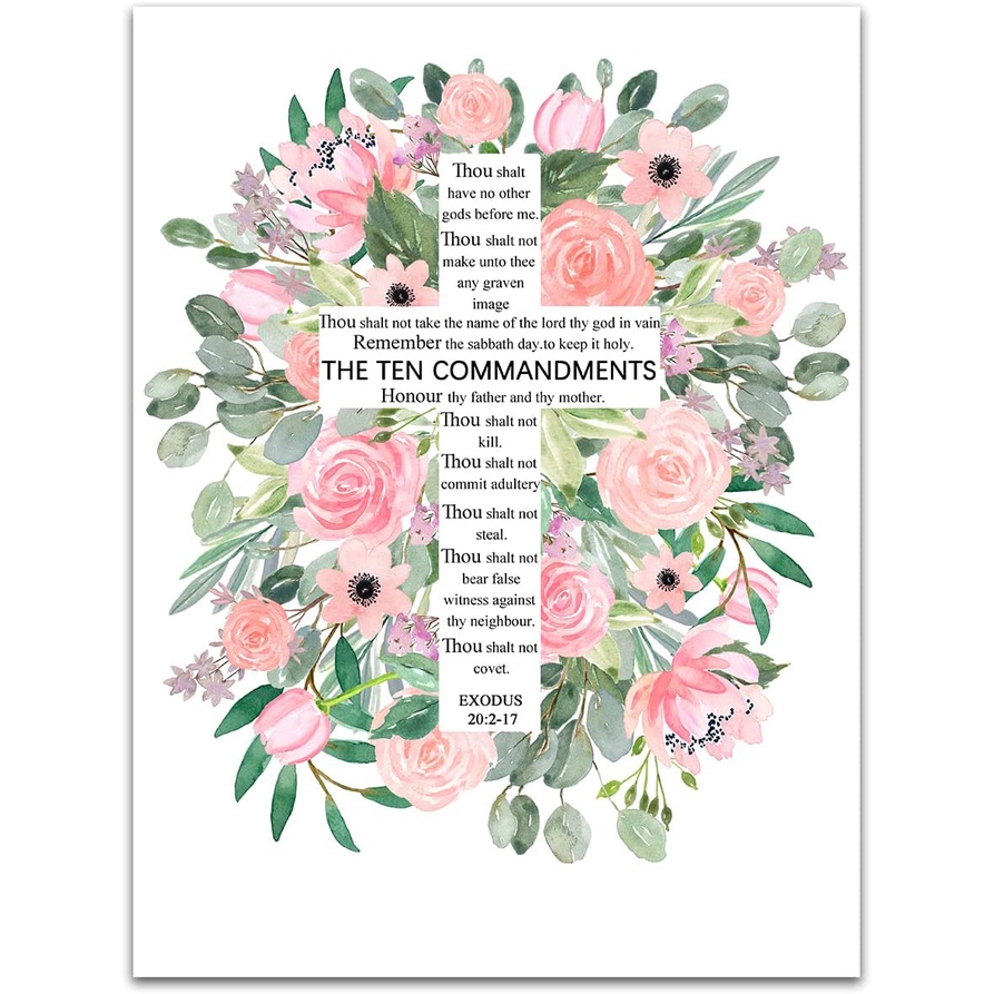 The 10 commandments wall art christian posters bible verses ...