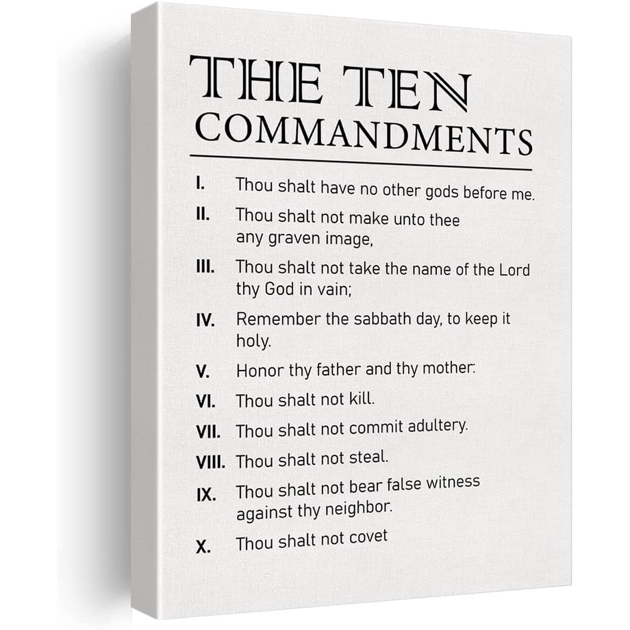 Bible Verse the Ten Commandments Canvas Wall Art Decor 10 Commandments ...